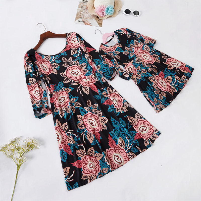 Mom & Me Vintage Floral Mini Dress - Abby Apples Boutique