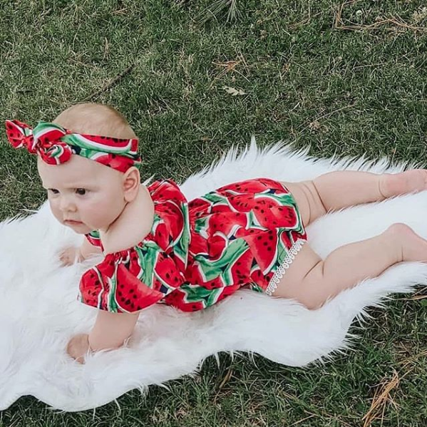Baby Watermelon Romper - Abby Apples Boutique